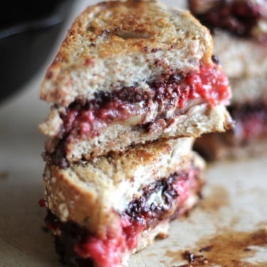 Dark Chocolate, Raspberry, and Brie Grilled Cheese - Ambitious Kitchen