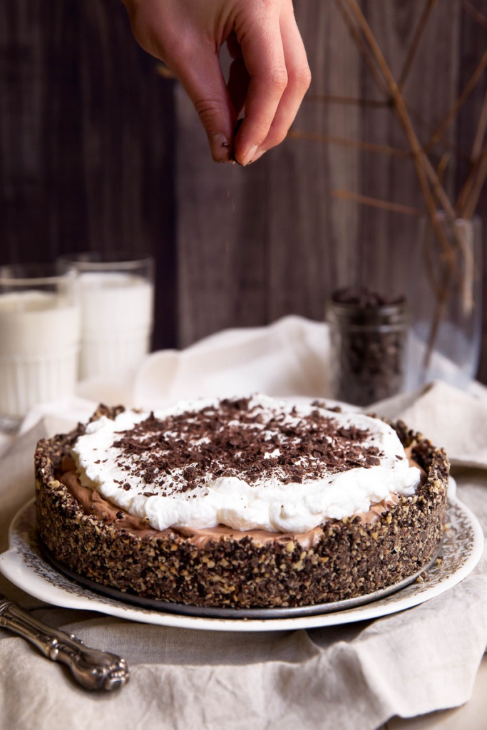 Deep Dish French Silk Pie with Hazelnut Oreo Crust | Ambitious Kitchen
