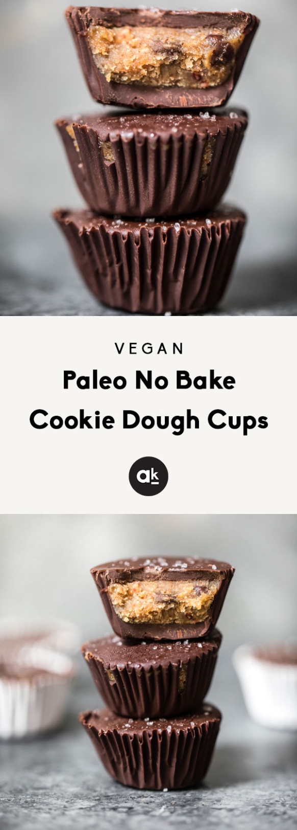 Vegan Paleo No Bake Cookie Dough Cups - Ambitious Kitchen