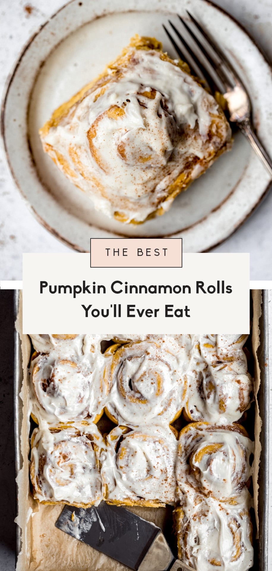 The Best Pumpkin Cinnamon Rolls You'll Ever Eat (SO fluffy!)