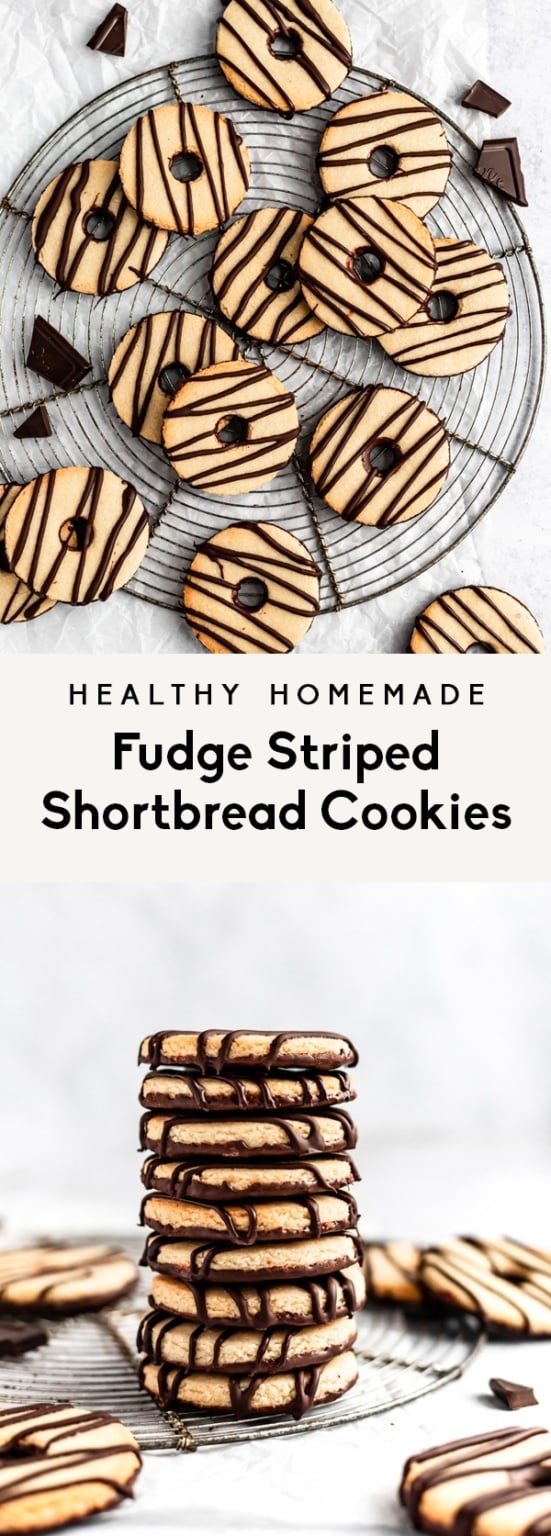 Healthy Fudge Striped Shortbread Cookies | Ambitious Kitchen