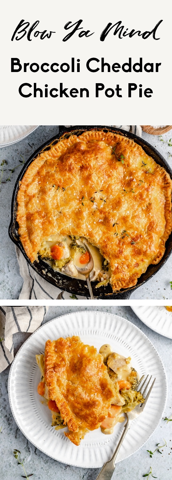 Blow Ya Mind Cheddar Broccoli Chicken Pot Pie | Ambitious Kitchen