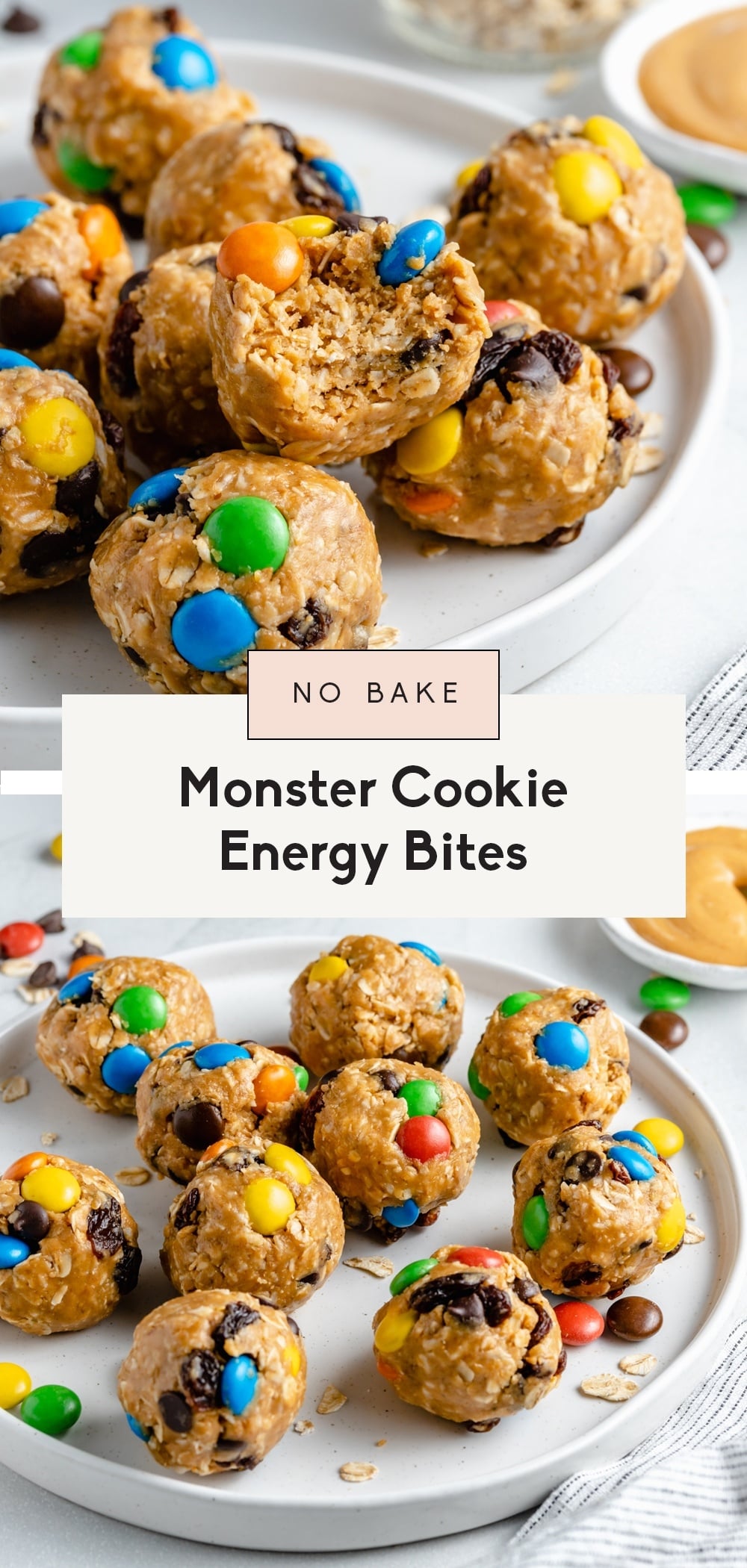 No Bake Monster Cookie Energy Bites | Ambitious Kitchen