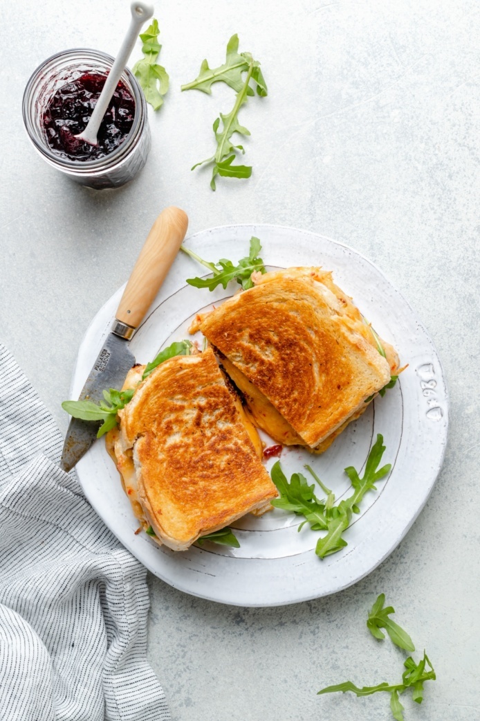 Cherry Jam, Turkey & Cheddar Grilled Cheese | Ambitious Kitchen