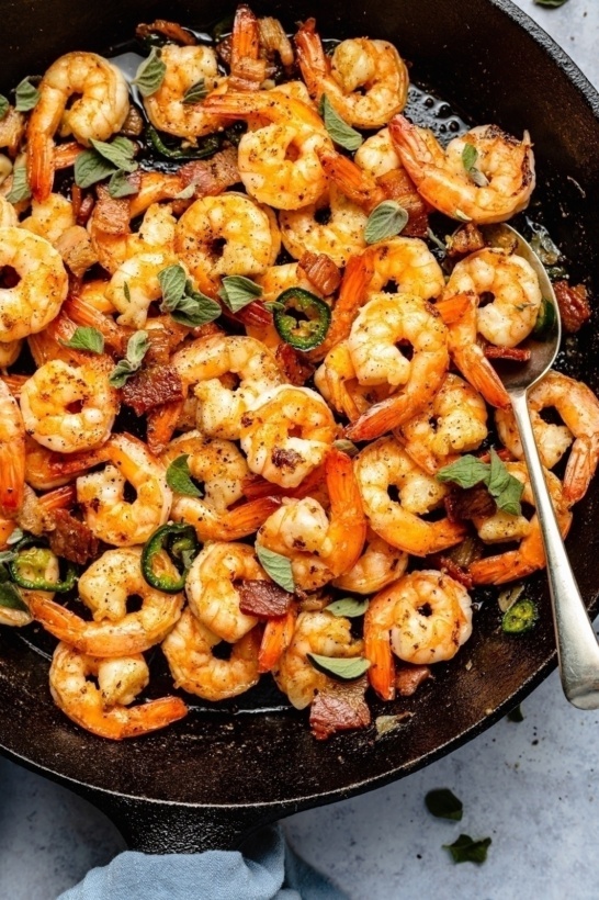 Shrimp Brochette Skillet with Poblano Rice | Ambitious Kitchen