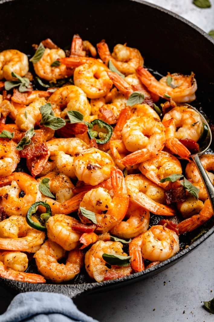 Shrimp Brochette Skillet with Poblano Rice | Ambitious Kitchen