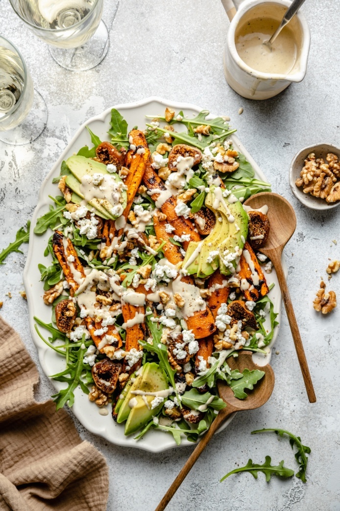 Grilled Carrot Arugula Salad with Avocado | Ambitious Kitchen