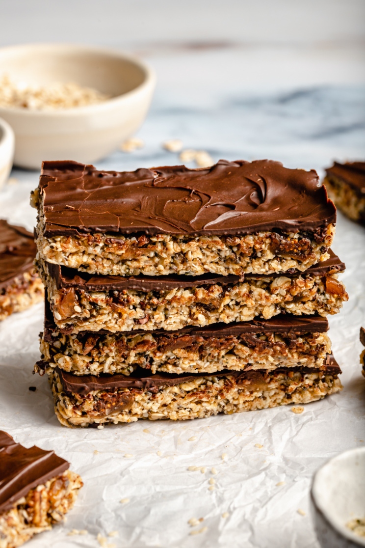 Nicole's No Bake Tahini Fig Oat Bars | Ambitious Kitchen