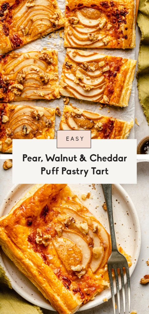 Pear Puff Pastry Tart with Cheddar & Walnuts | Ambitious Kitchen