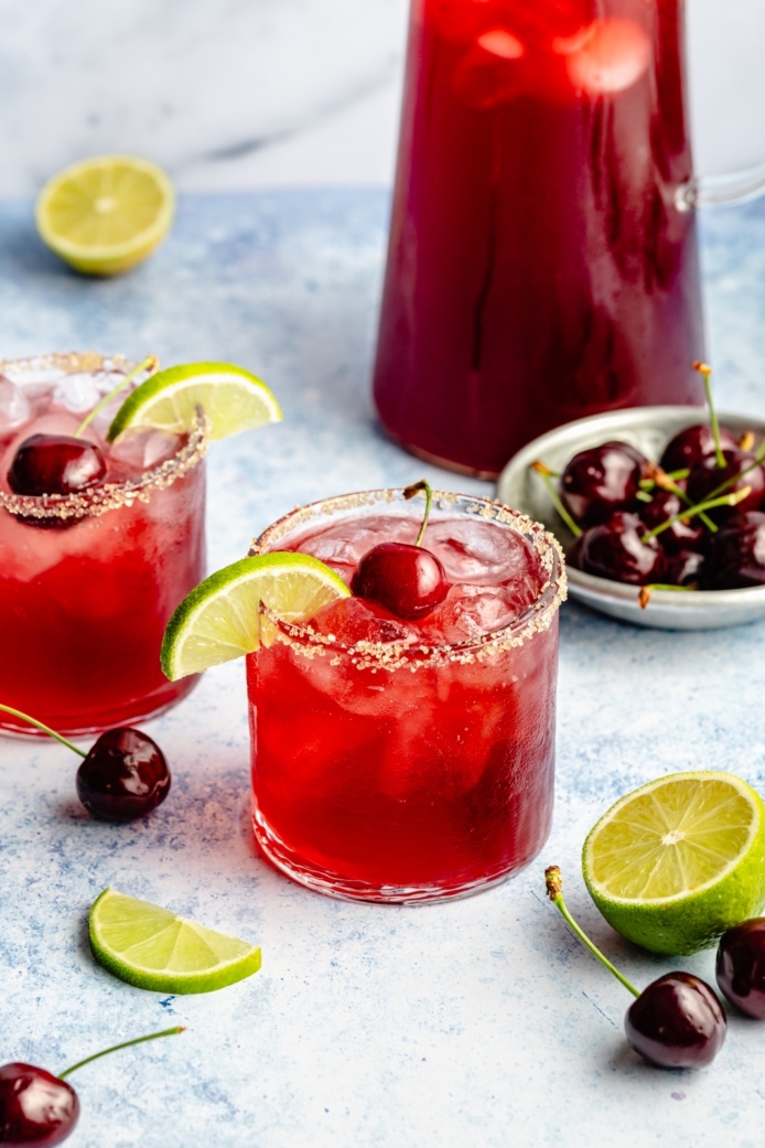 Cherry Lime Cocktail (spiked cherry limeade!) - Karinokada