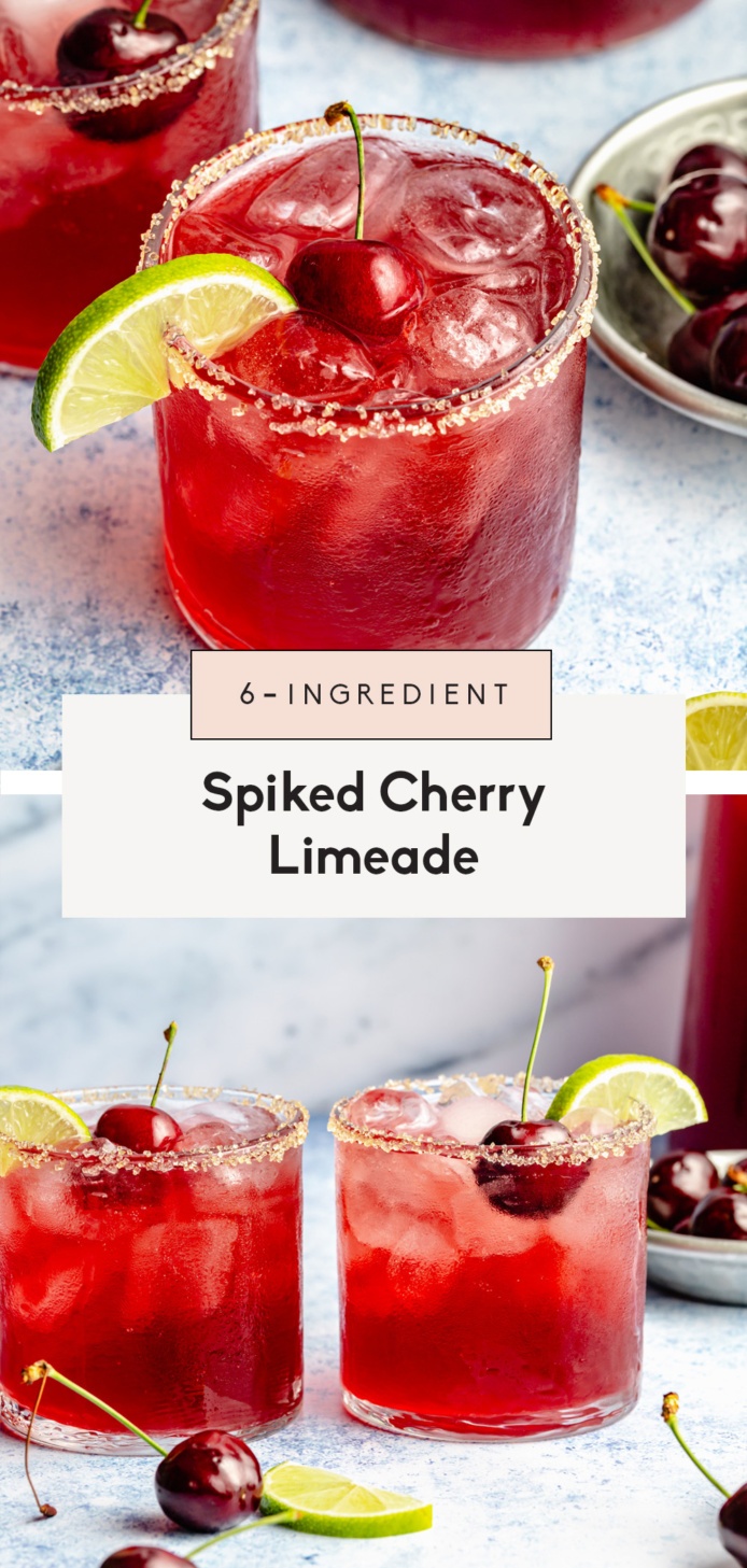 Cherry Lime Cocktail (spiked cherry limeade!) | Ambitious Kitchen