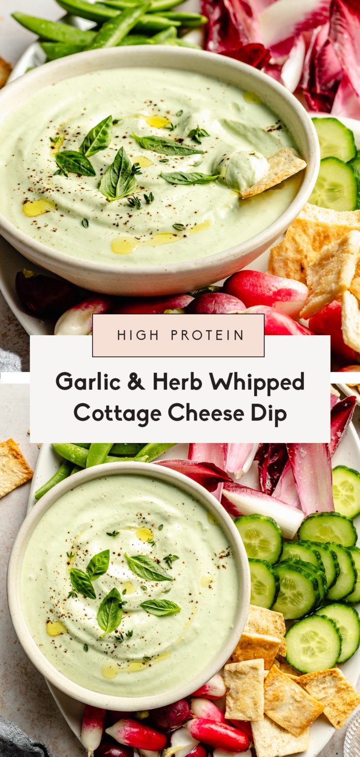 Garlic & Herb Whipped Cottage Cheese Dip | Ambitious Kitchen