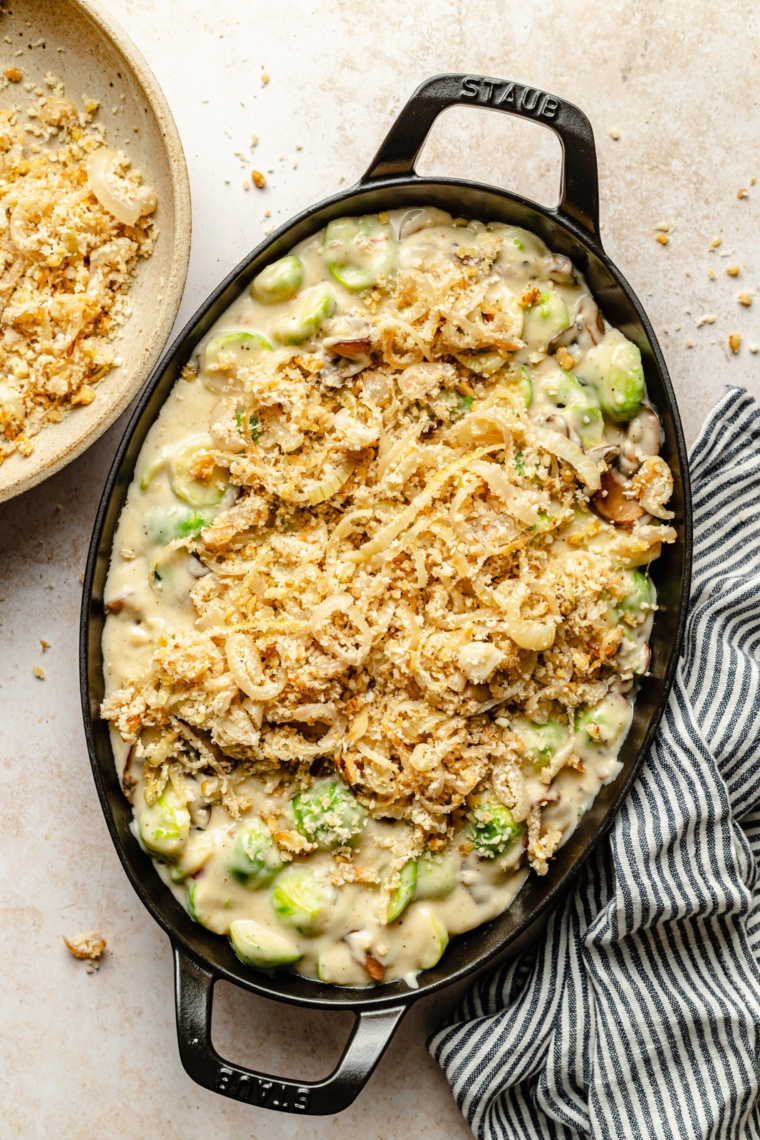 Mushroom & Brussels Sprouts Au Gratin | Ambitious Kitchen