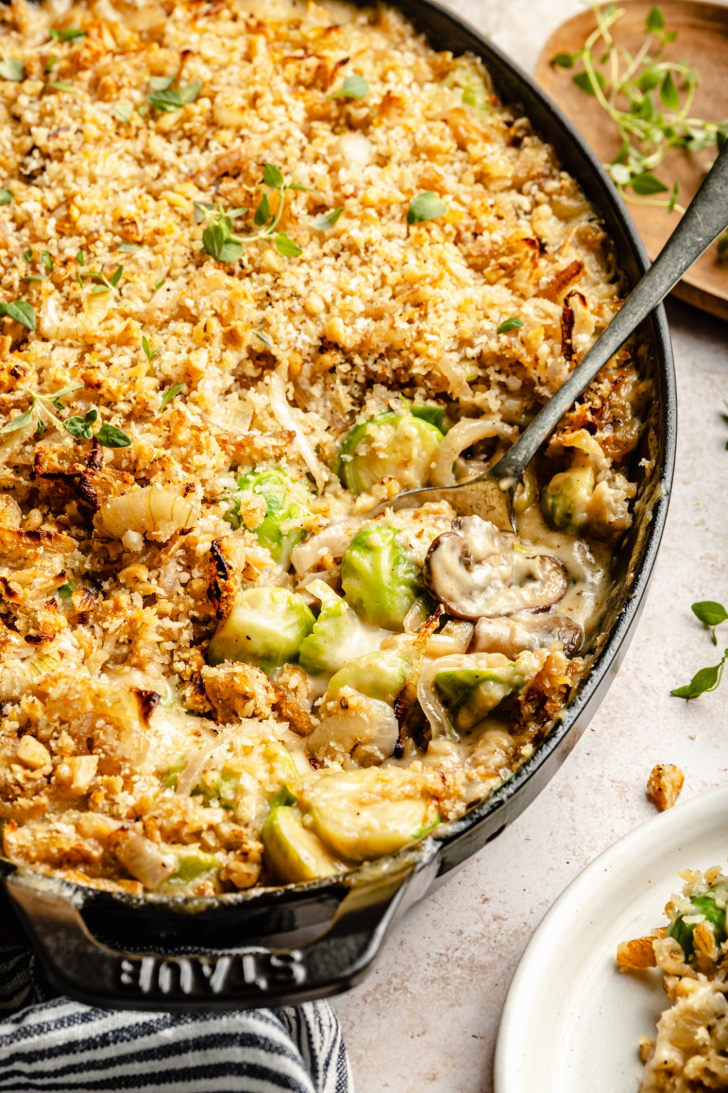 Mushroom & Brussels Sprouts Au Gratin | Ambitious Kitchen