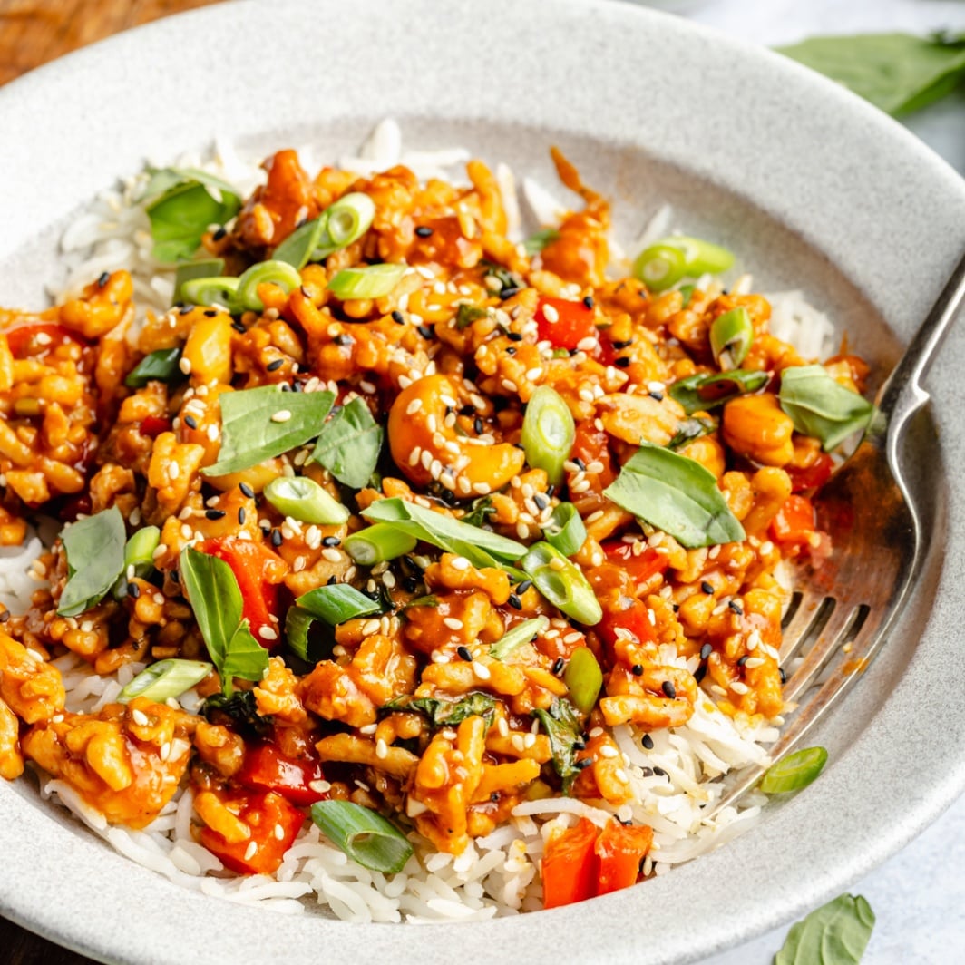 Burst Cherry Tomato Basil Chicken Rigatoni | Ambitious Kitchen