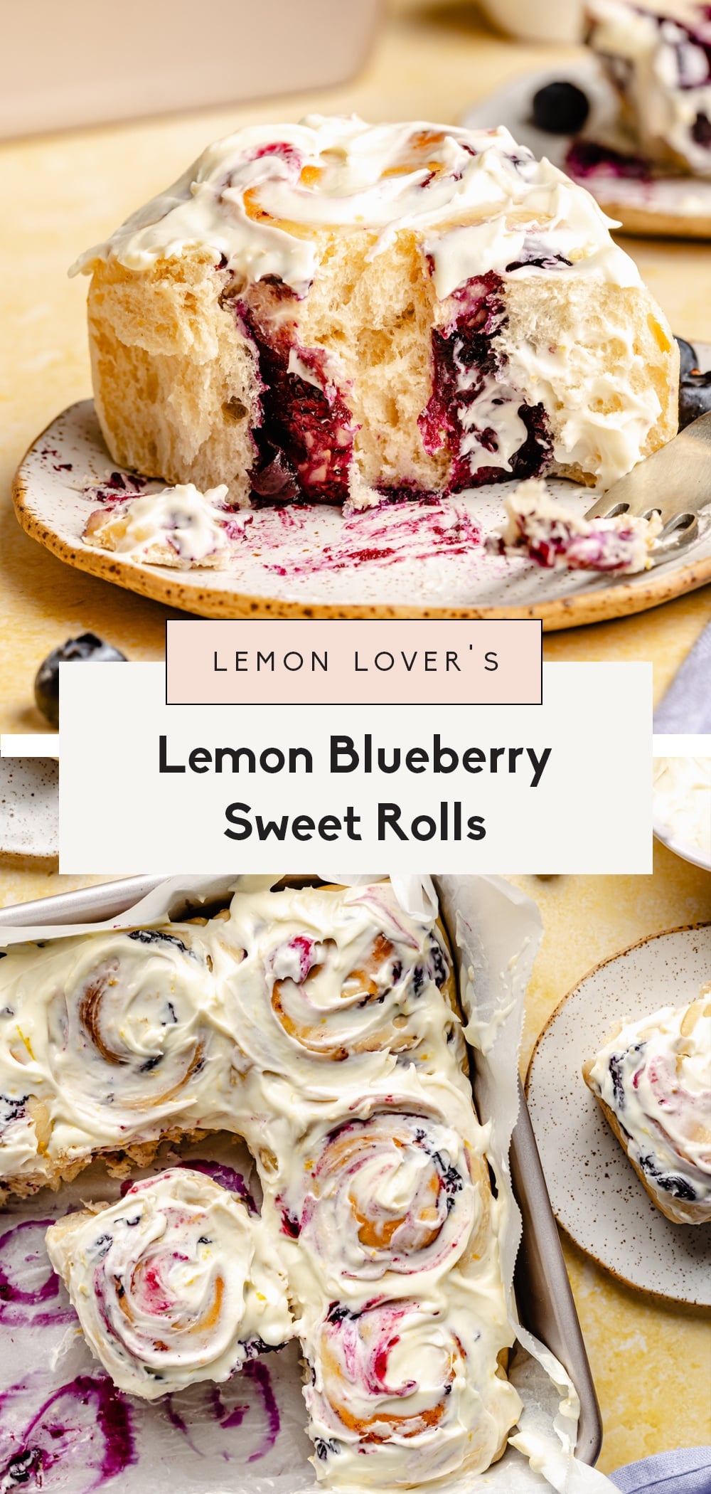 Lemon Lover's Lemon Blueberry Sweet Rolls | Ambitious Kitchen