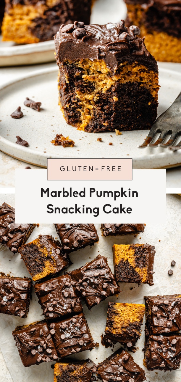 Marbled Pumpkin Cake with Fluffy Chocolate Buttercream (gluten-free!)